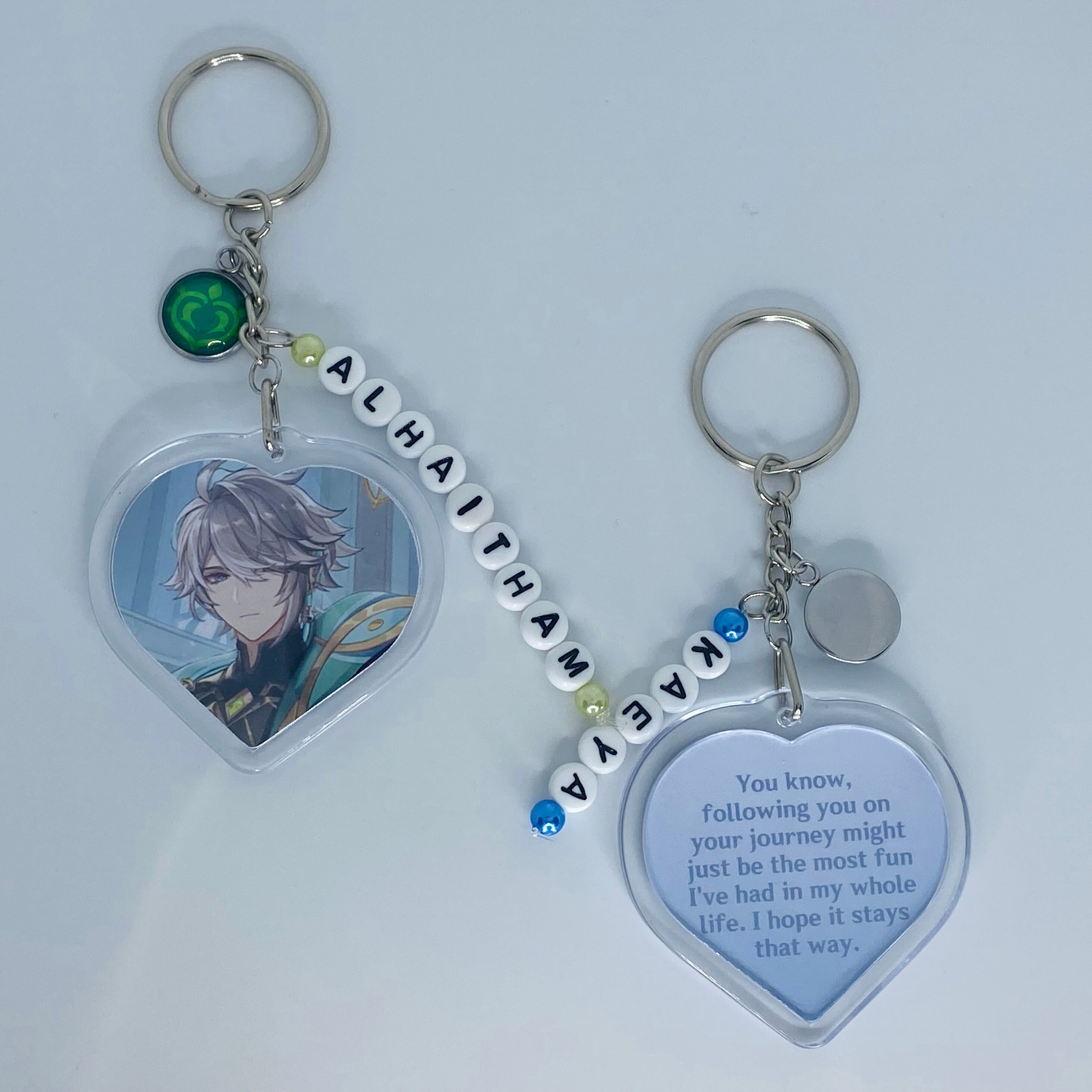 Genshin Impact Picture Keychains With Charm & Name - Etsy