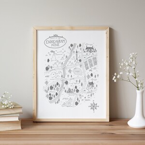 Enneagram 9 Hand Drawn Map Printable Original Artwork - Etsy