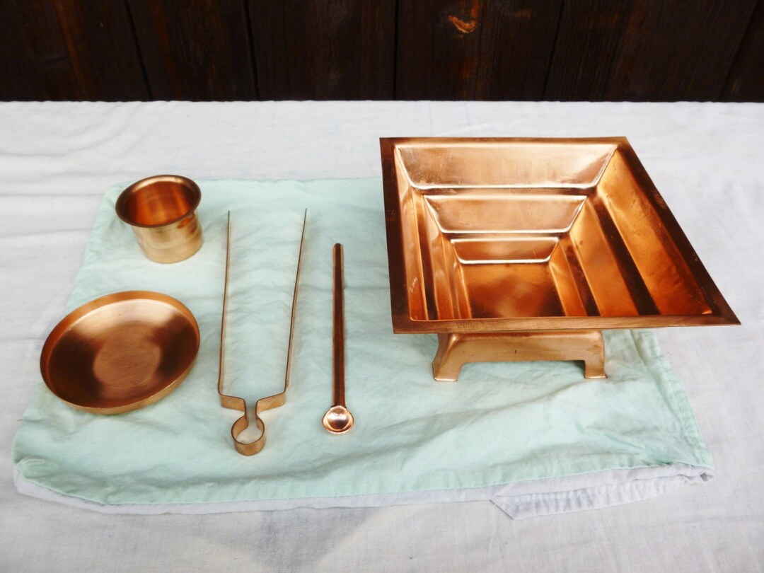 Agnihotra Set 6 Pieces Copper Havan Kund Vedic Fire Ritual India ...