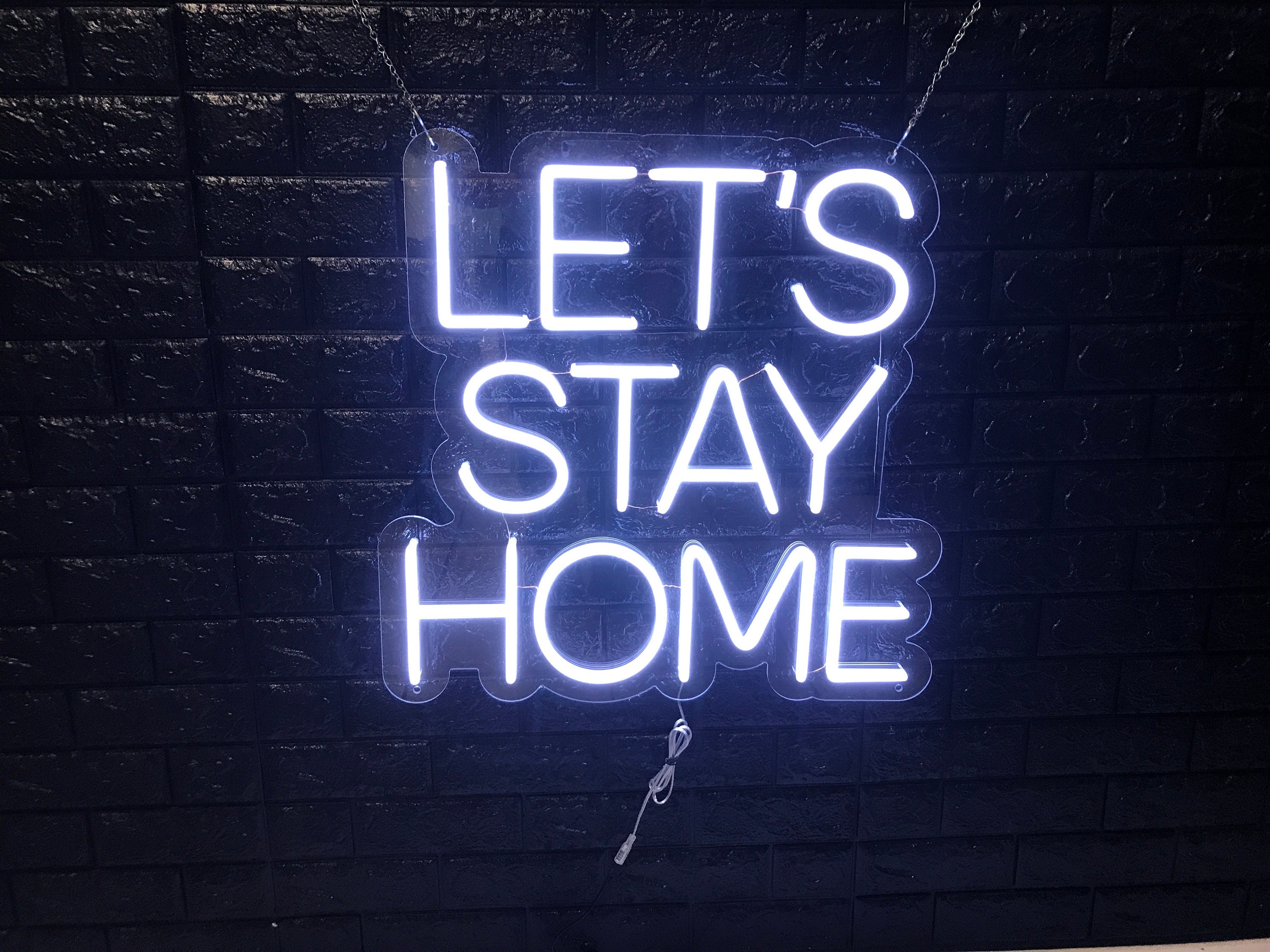 Let's Stay Home LED Sign for Home, Weddings, Special Occasions - Etsy