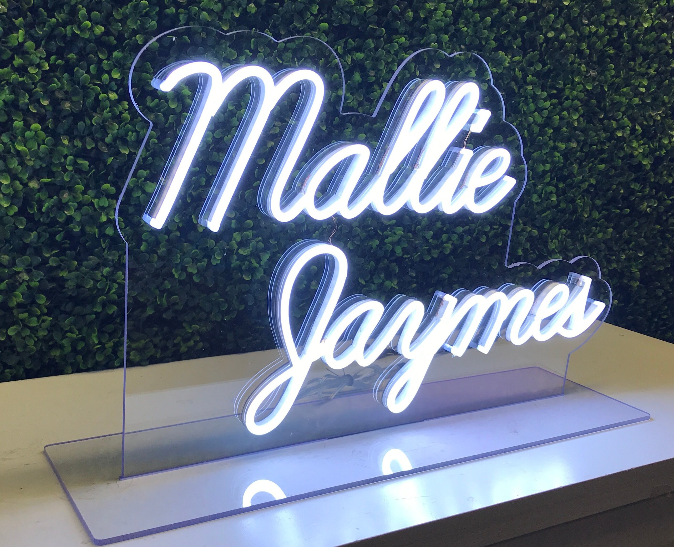Custom LED Name Sign With Freestanding Base for Desk, Dresser or Table ...