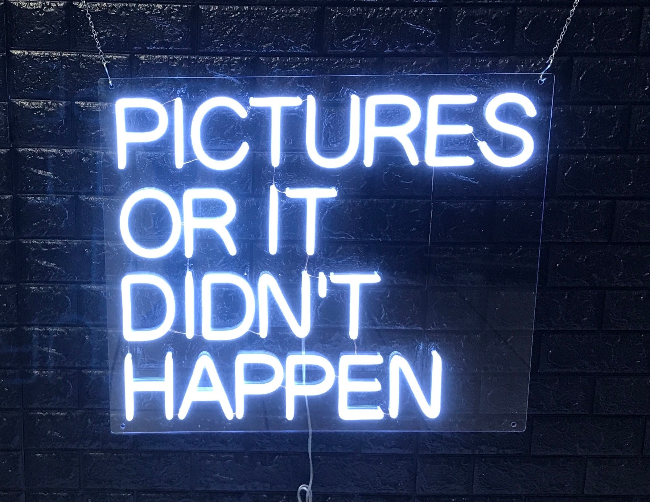 Pictures or It Didn't Happen Custom Neon Sign for Wedding, Office ...