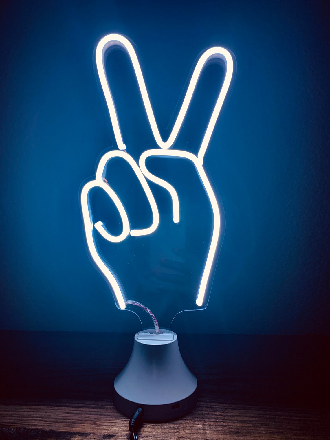 Hand Peace Sign Custom Neon LED Sign for Bedroom Office and - Etsy