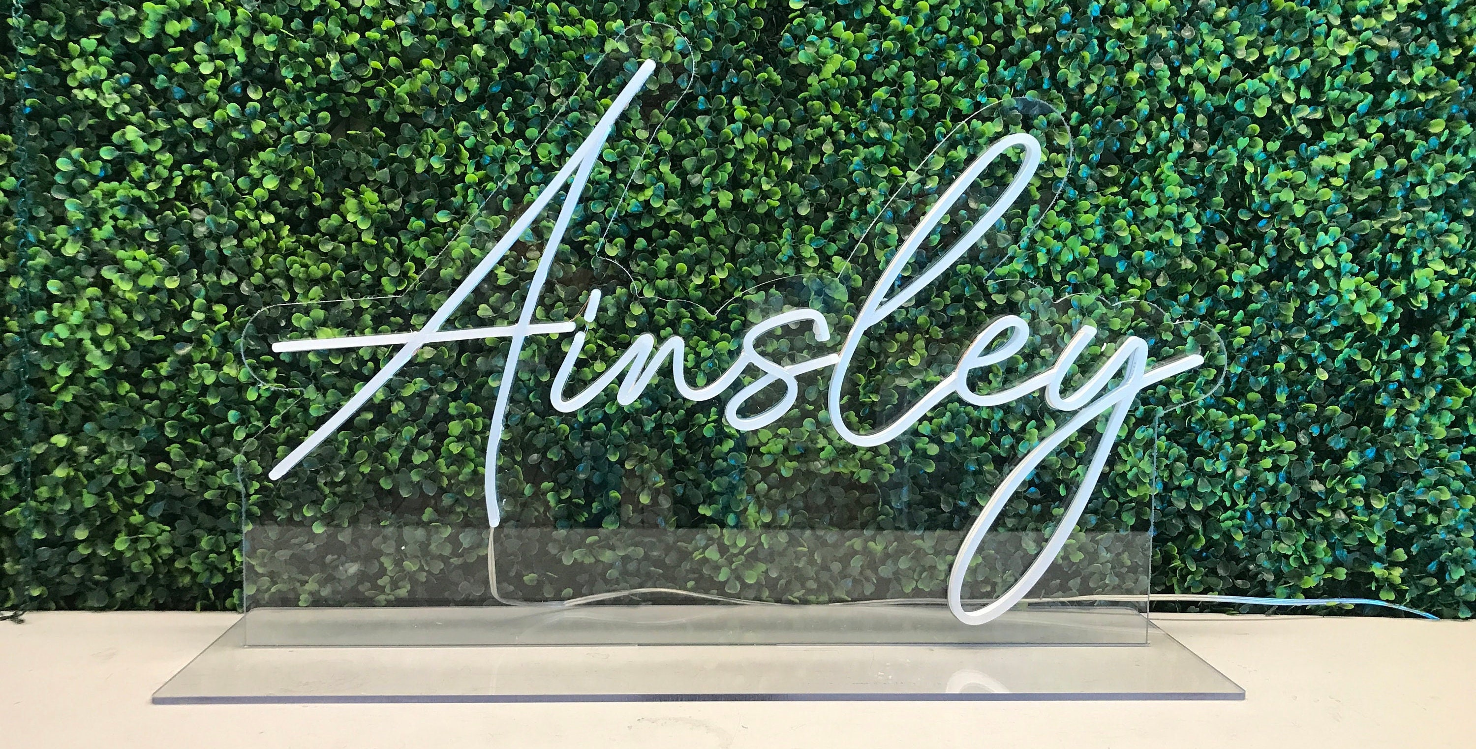 Custom LED Name Sign With Freestanding Base for Desk, Dresser or Table ...