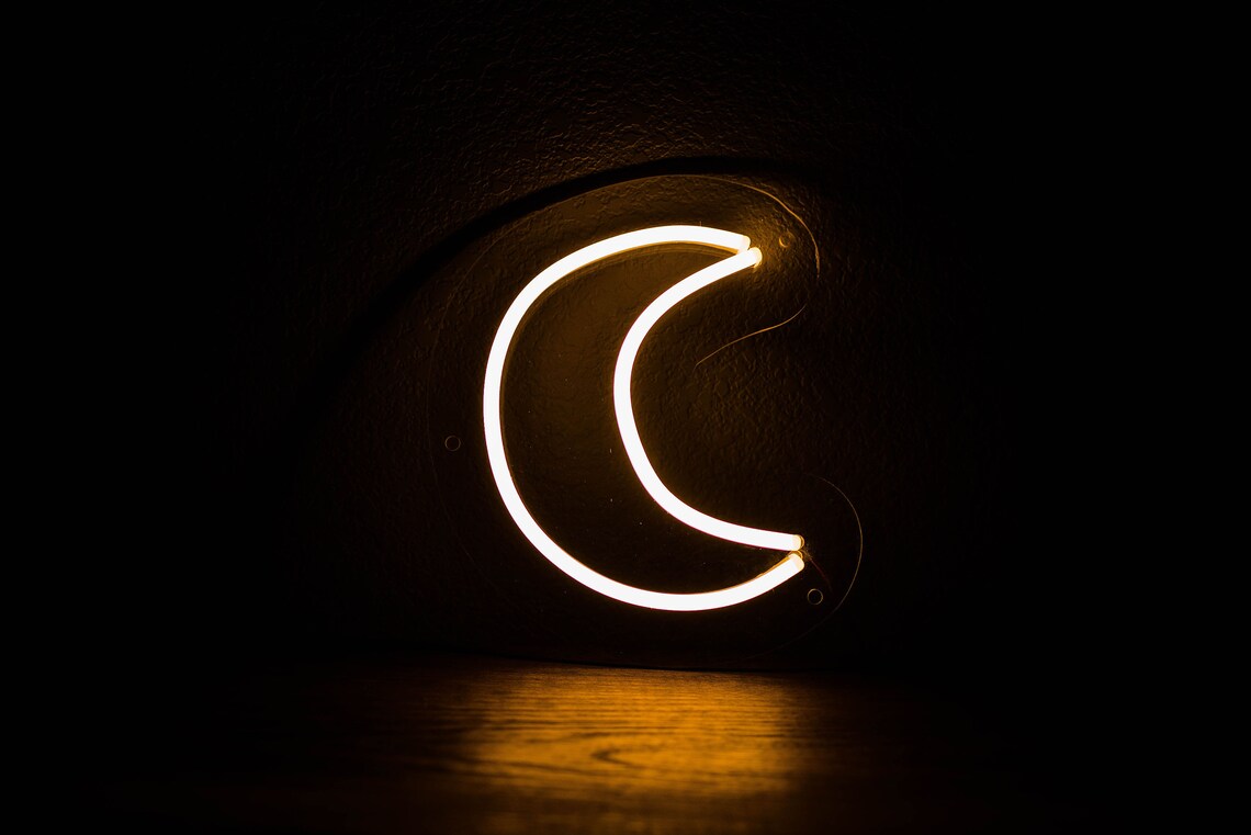 Crescent Moon Neon LED Sign for Office Business Home - Etsy