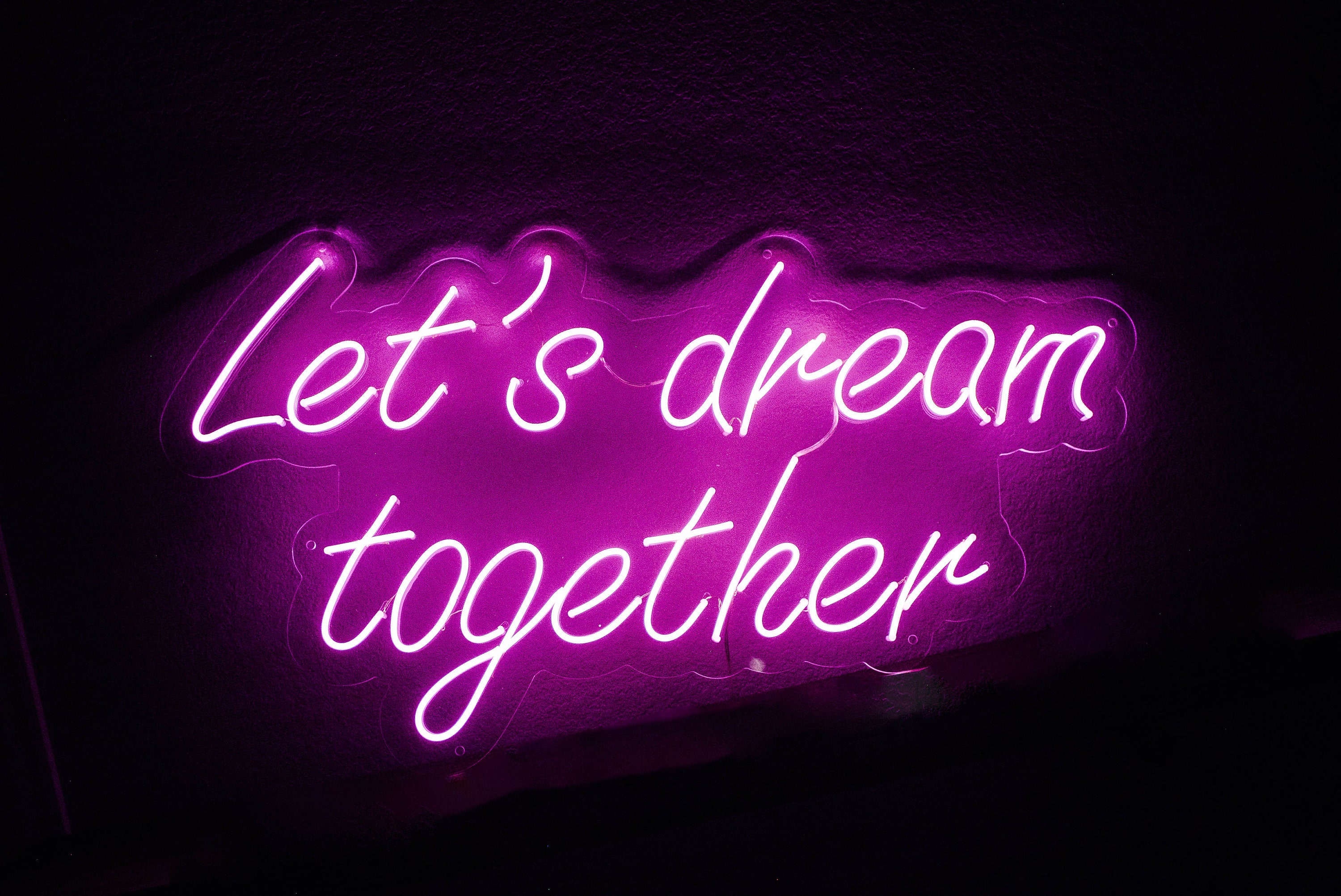 Let's Dream Together Custom Neon Sign for Wedding, Office & Home - Etsy