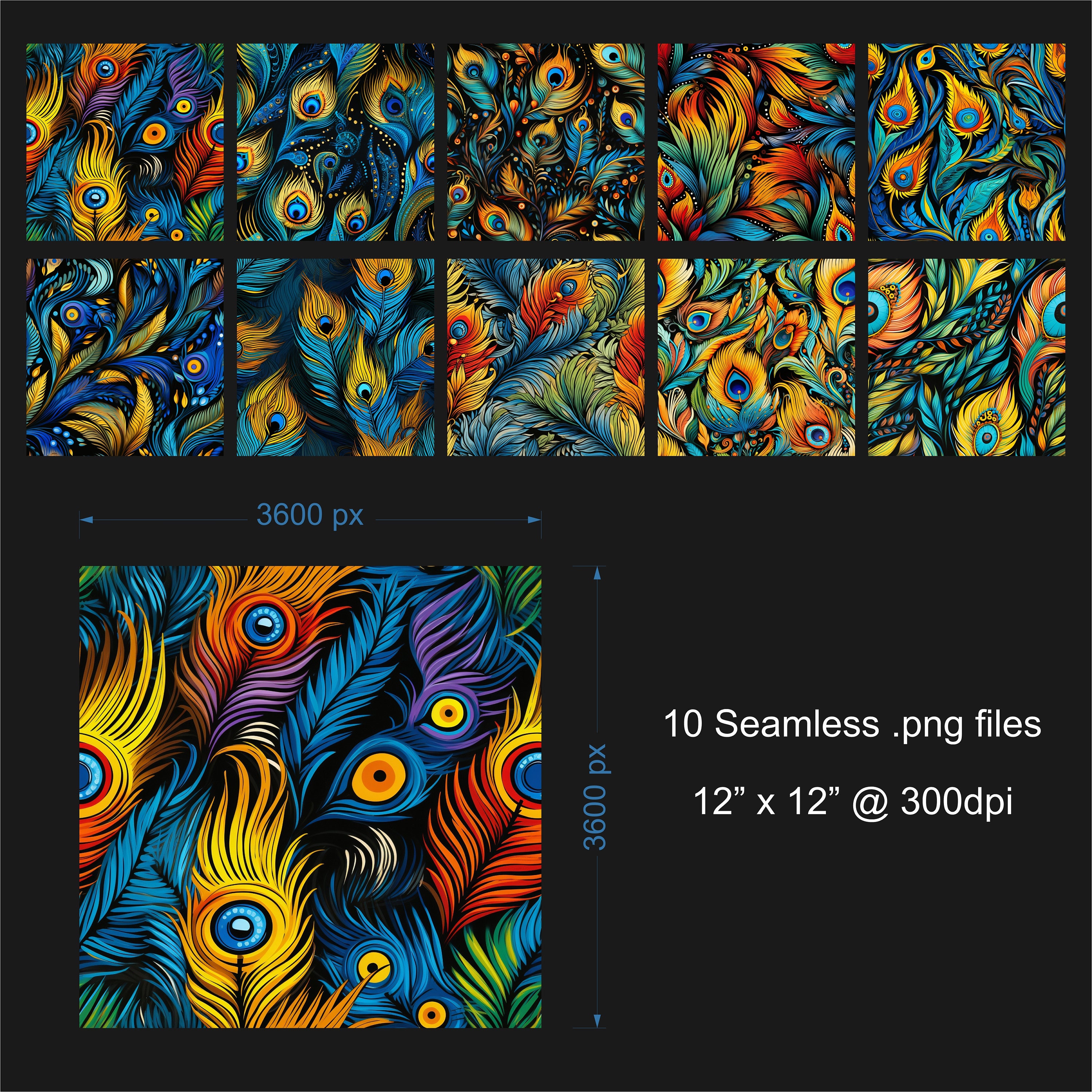 Madhubani Peacock Digital Paper Seamless Pattern Repeating Pattern ...