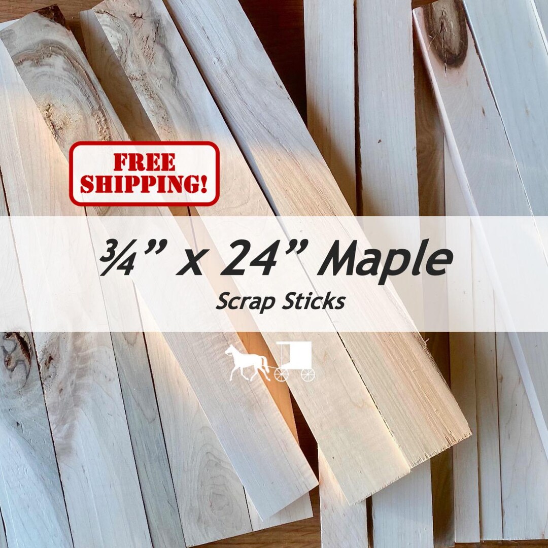 Maple Wood Scrap Sticks: 3/4" X 24" - DIY Woodworking Craft Supply - Etsy