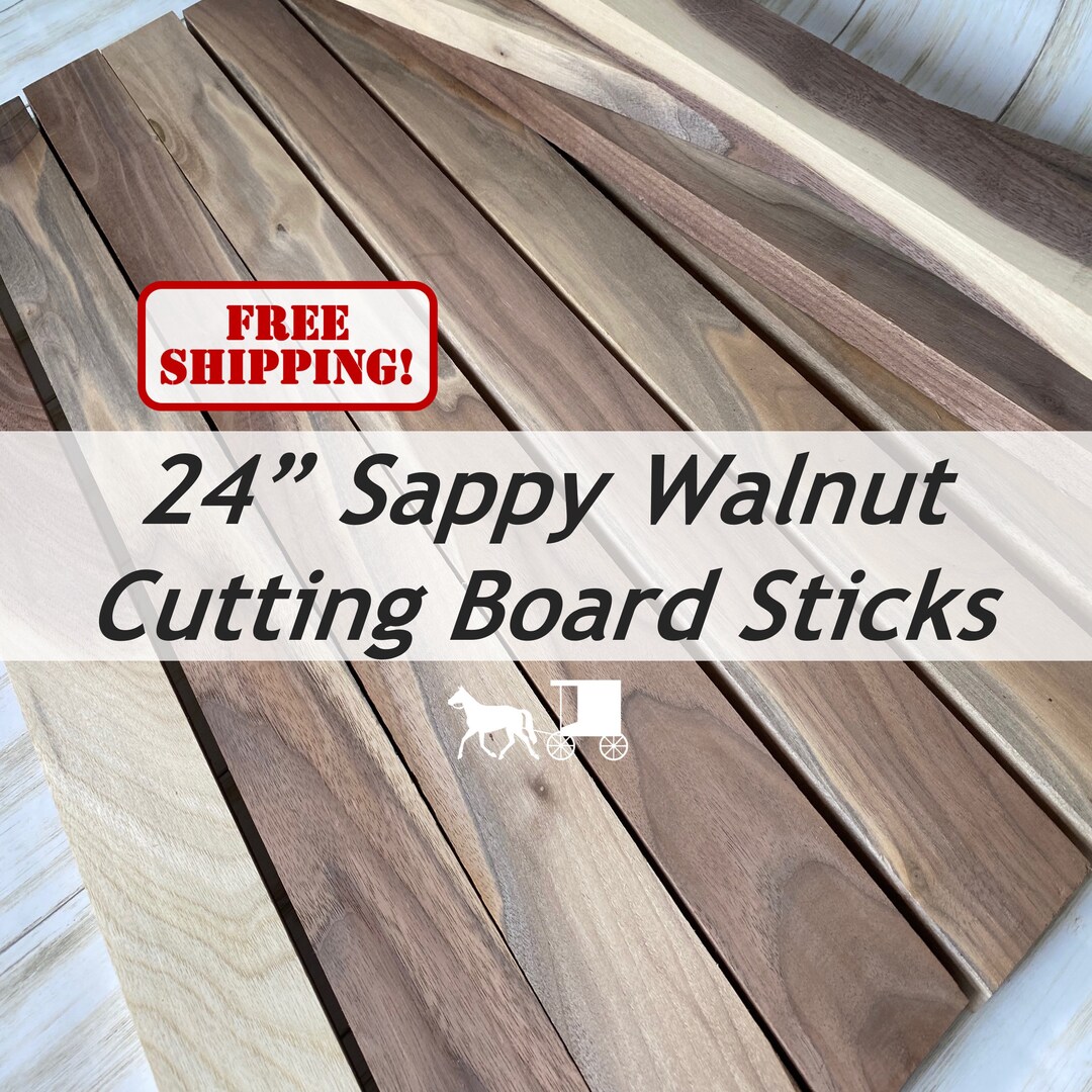 Sappy Walnut Cutting Board Blanks: 24" Wood Crafting Kit (6/10-pack) - Etsy