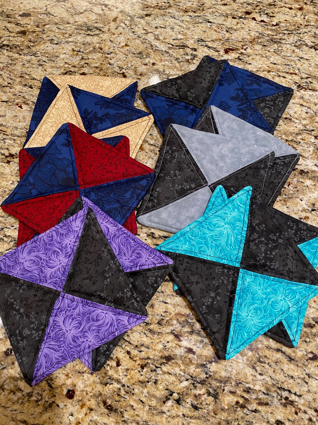 Amish-made Quilt Square Coasters - Insulated to Protect Tables - Great ...