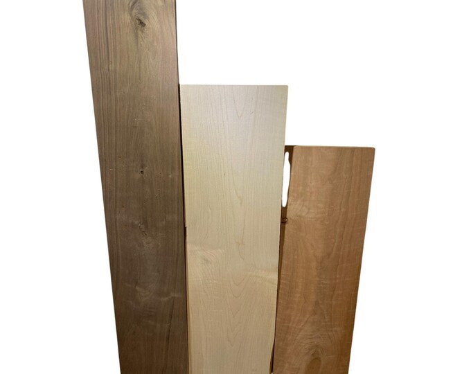 Variety Pack Wood Lumber- Walnut, Maple, Cherry - Great for Woodworking ...