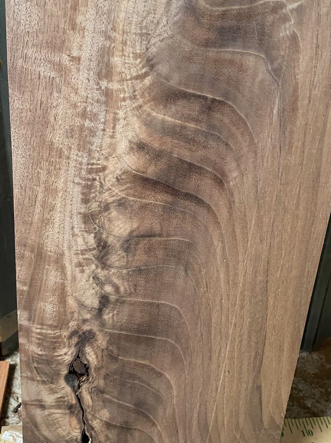 13/16 X 7 X 45 Quilted Black Walnut Wide Wood Has Pretty Grain Pattern ...
