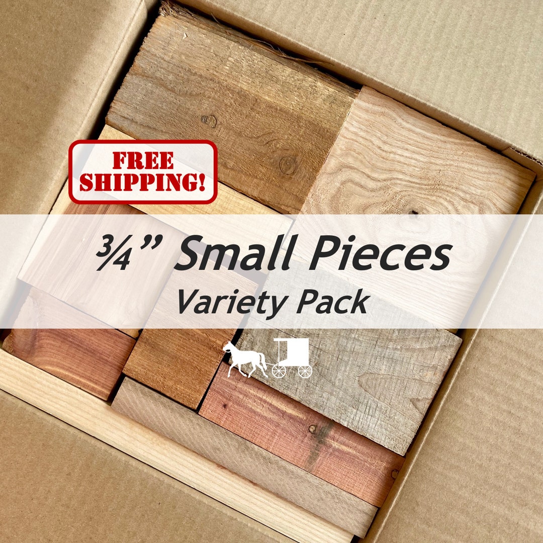 3/4" Box of Small Wood Pieces - Variety Species - Great for Crafting ...
