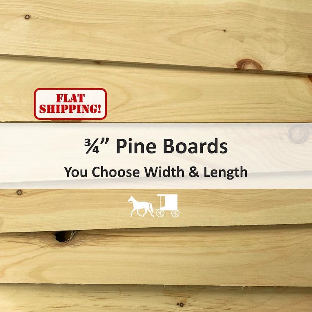3/4" Pine Lumber Board: Custom Size Wood for DIY Crafts - Etsy