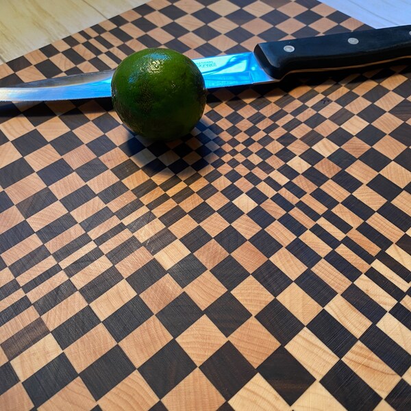 Wooden Optical Illusion Cutting Board - Etsy