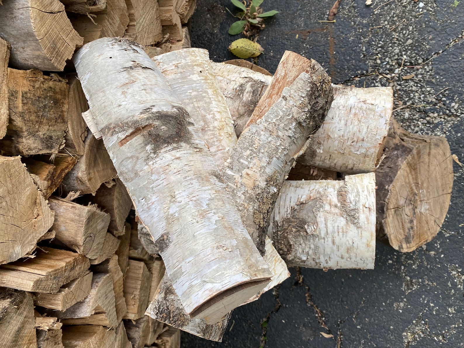 Amish-made Natural Split White Birch Logs 5-packs Great - Etsy