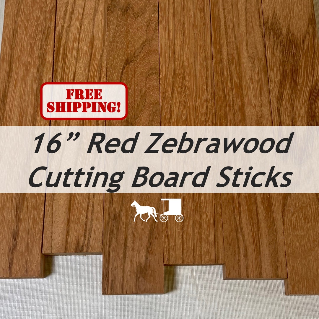 3/4 X 2 X 16 (3, 6 & 10 Packs) Exotic Wood Red Zebrawood (zebrano ...
