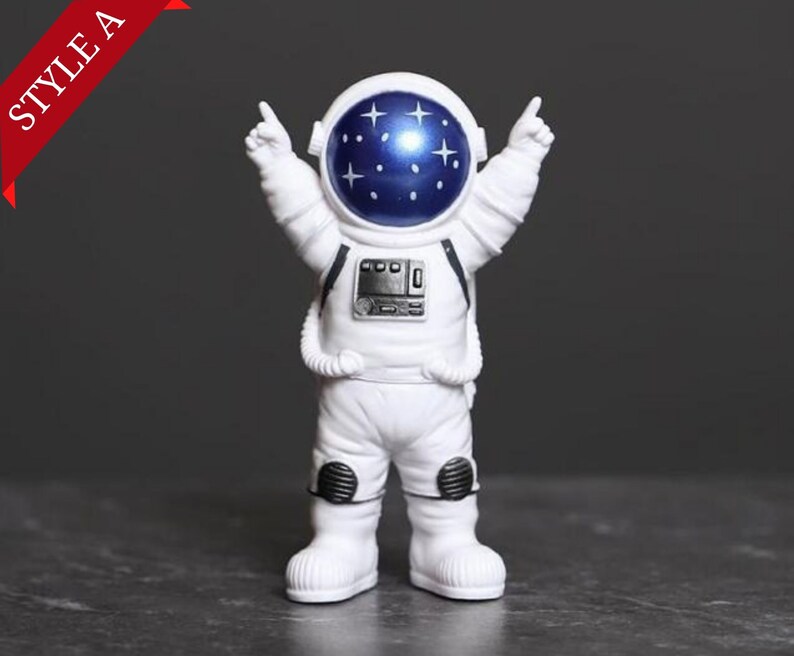 Resin Astronaut Figure Action and Moon Figurine Spaceman - Etsy
