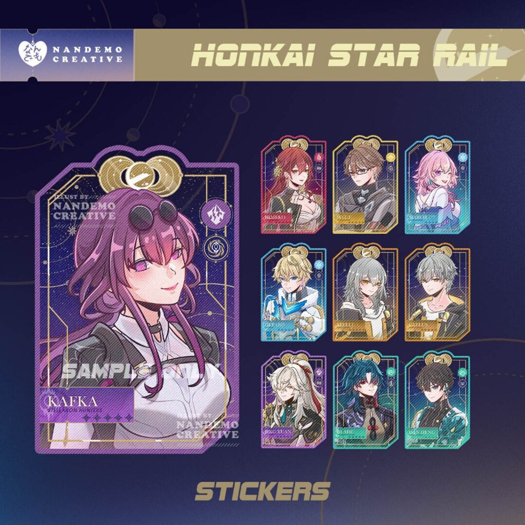 Honkai Star Rail Glitter Matte Water Proof Stickers Set of 5 - Etsy