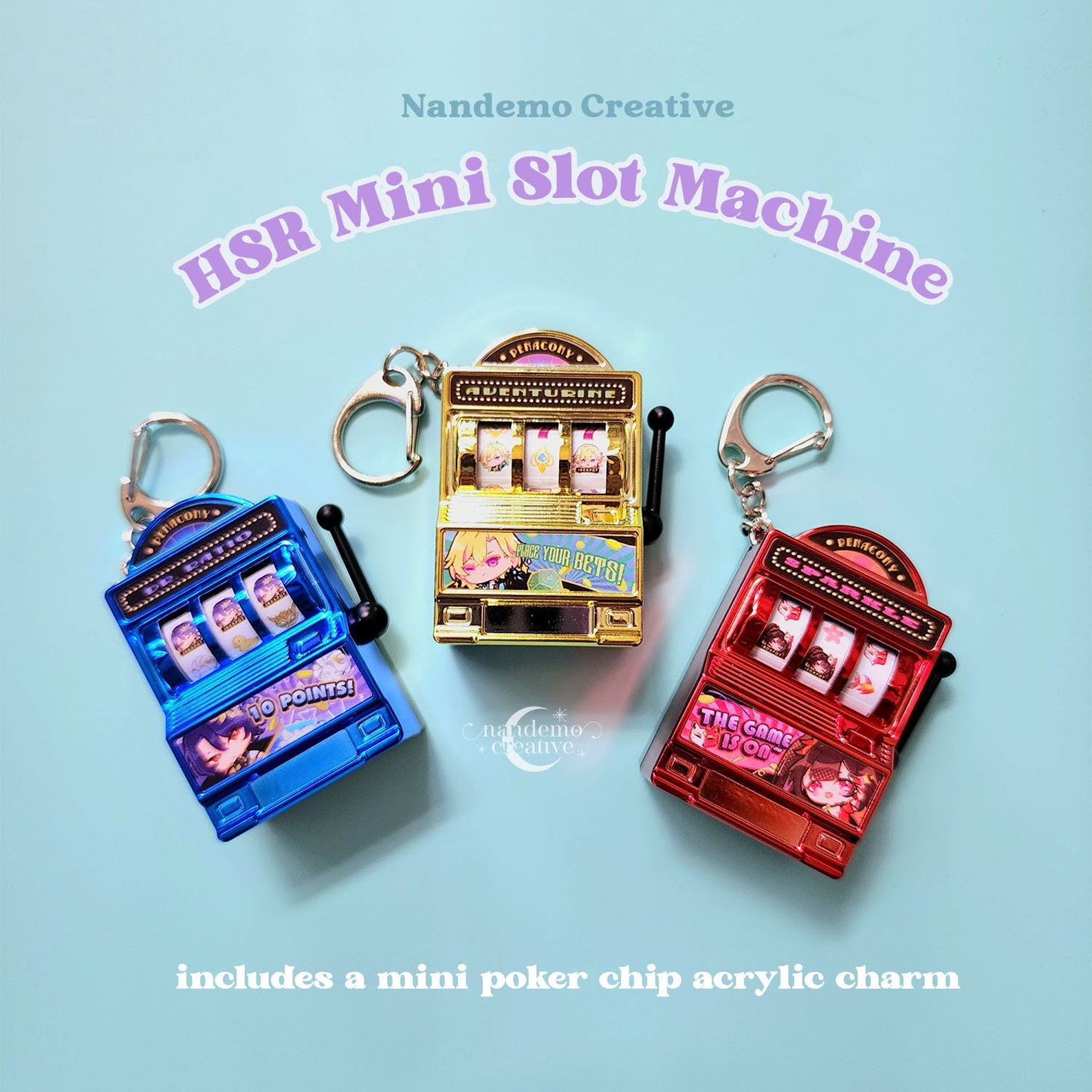 Mini Slot Machine Keychain - Honkai Star Rail - Aventurine Dr. Ratio ...