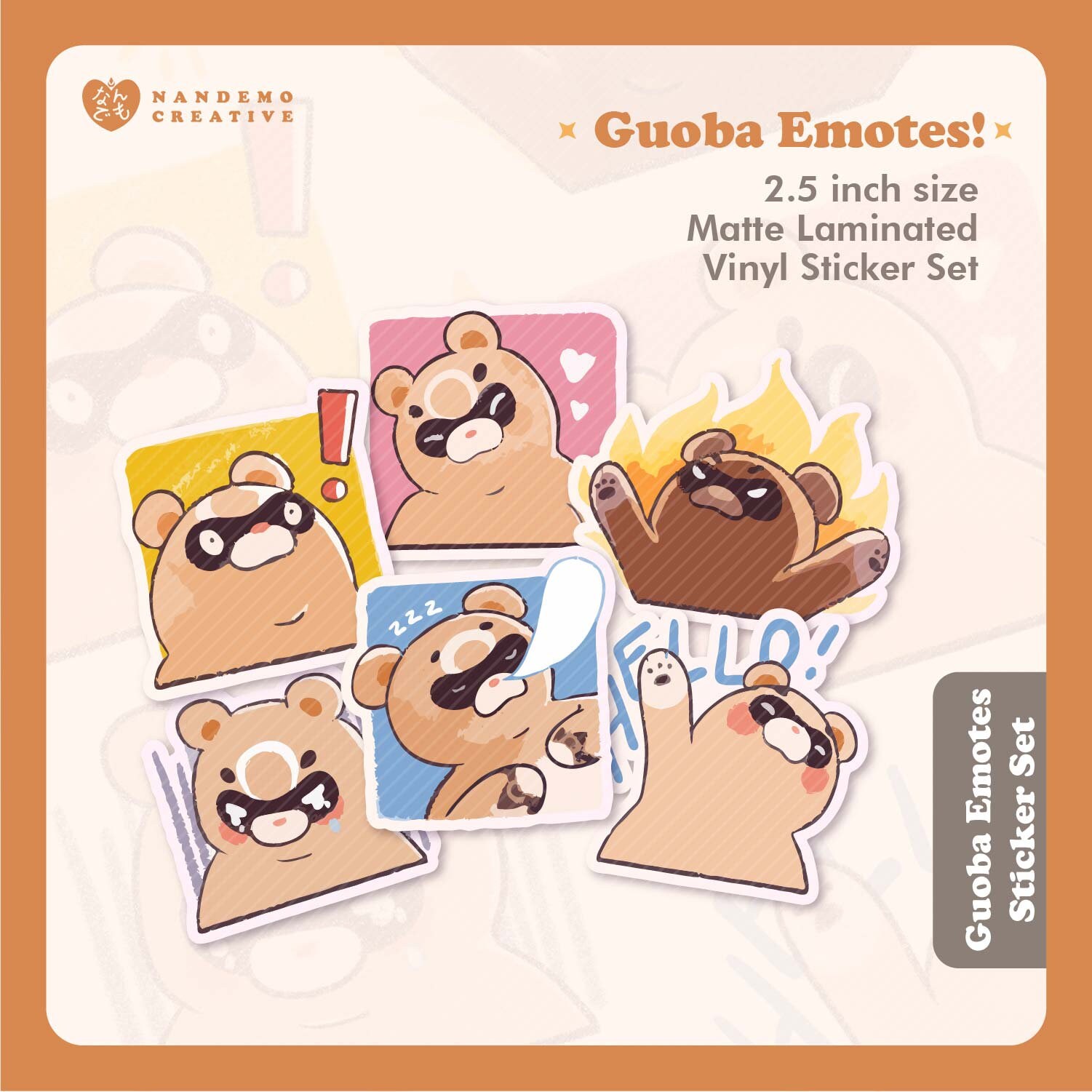Genshin Impact Guoba Emotes Sticker Sheet and Sticker Set - Etsy