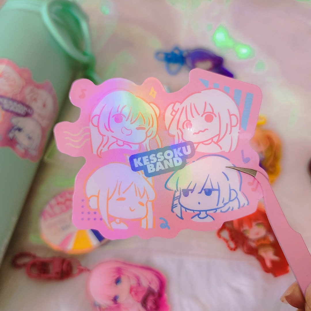 Anime Rock Band Cute Chibi Waterproof Sticker Holo - Etsy