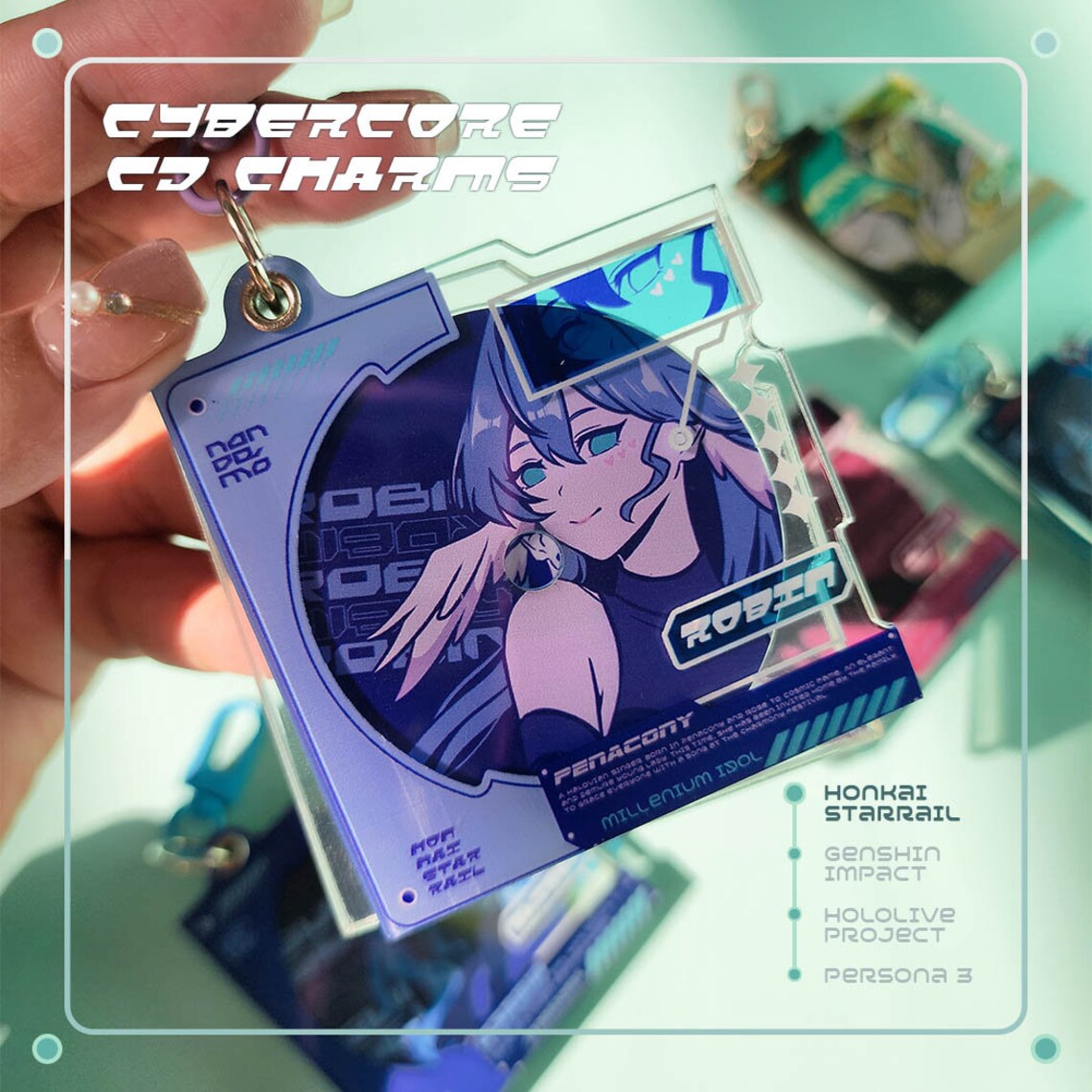 Honkai Star Rail HSR CD Charms - Sam / Firefly / Robin Cybercore ...