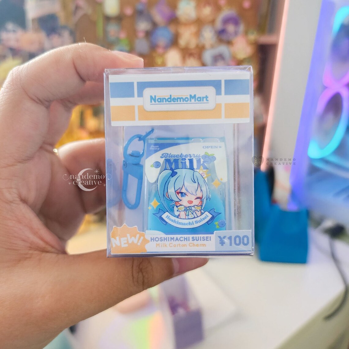 Hololive Milk Carton Charm - Hoshimachi Suisei Ninomae Inanis Cute ...