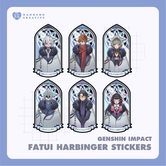 Genshin Impact Fatui Harbingers Sticker Set of 3 - Etsy Australia