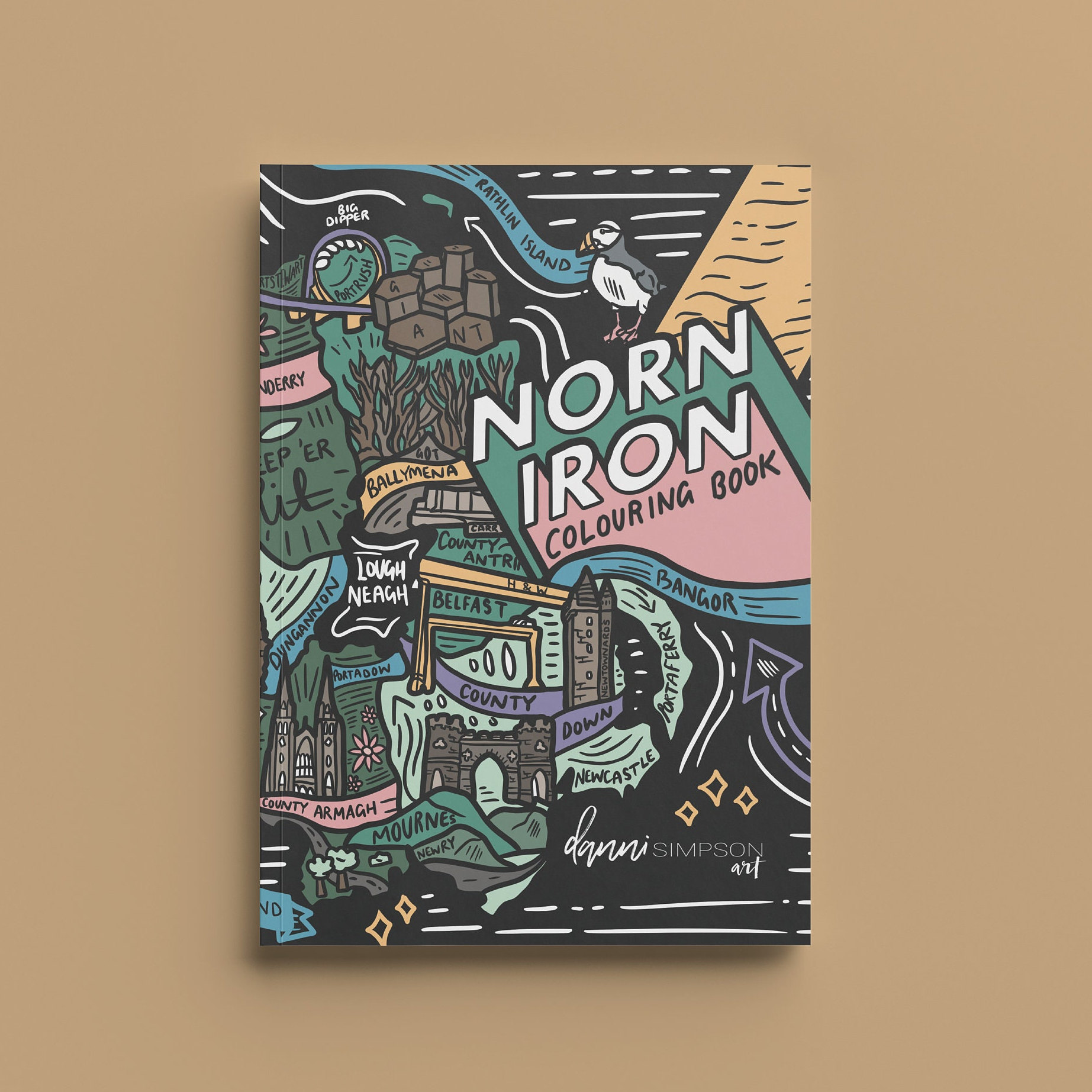 Norn Iron Colouring Book, Illustration Art Print, Northern Ireland ...