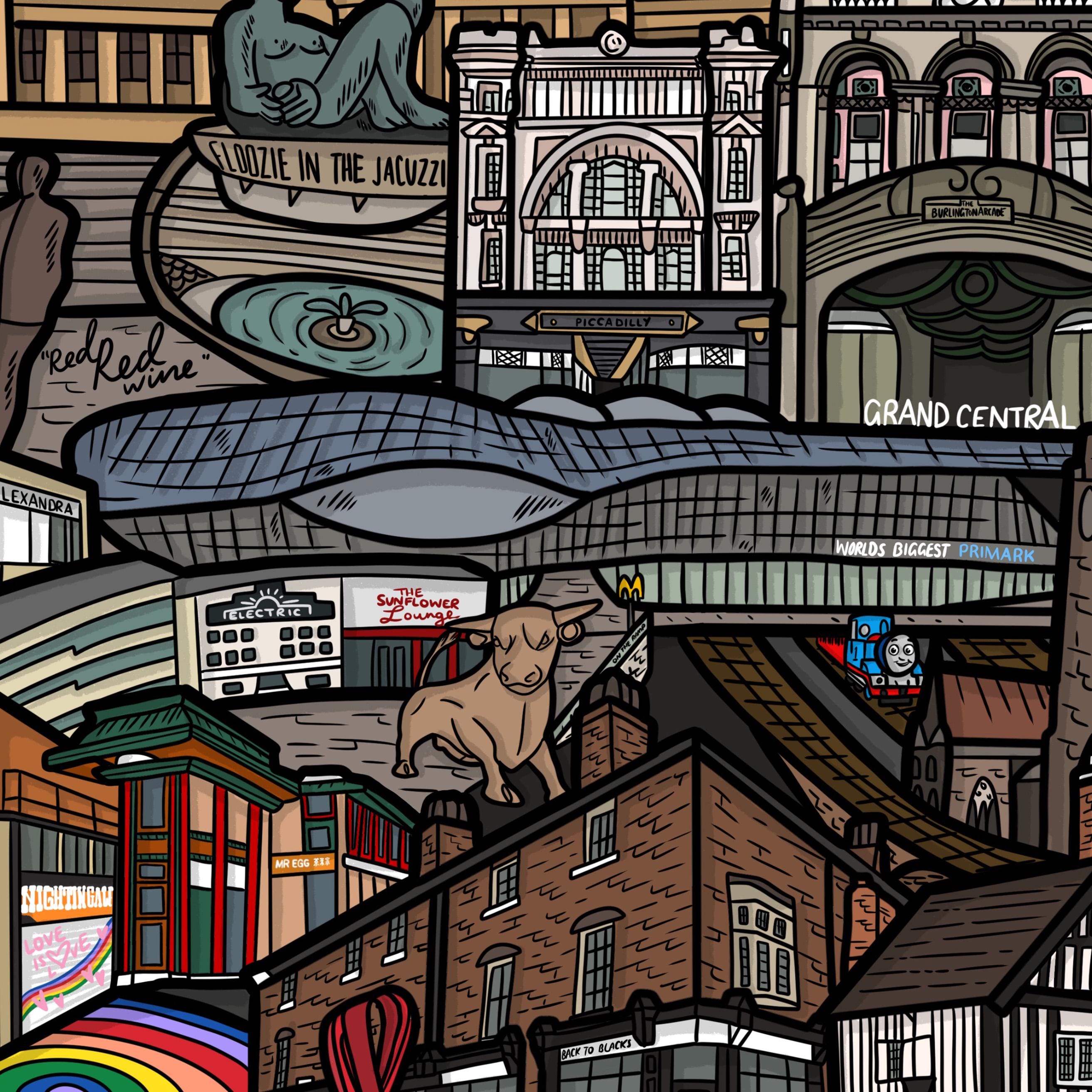 Birmingham Map Illustration Art Print, Brum Poster, English Art, Travel ...