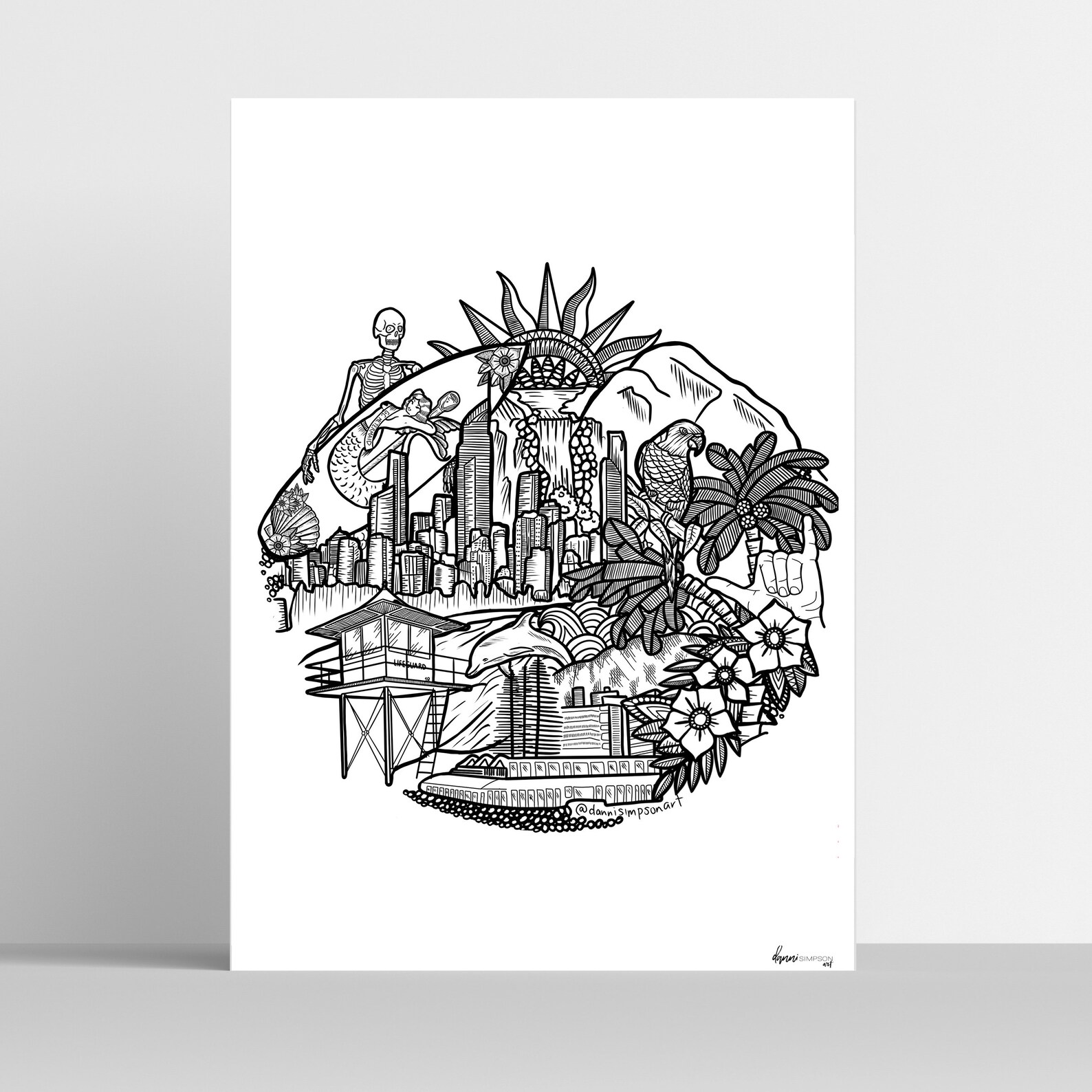 Gold Coast Map Illustration Art Print Gold Coast poster Gold | Etsy