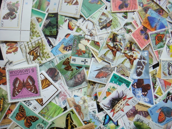 50 Butterflies Moths Insect Postage Stamps All Different off - Etsy