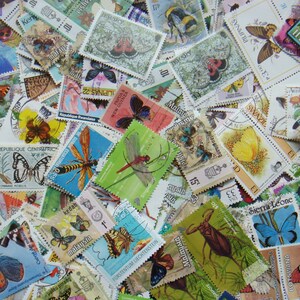 50 Butterfly & Insect Postage Stamps: Crafting, Collage, Journals - Etsy