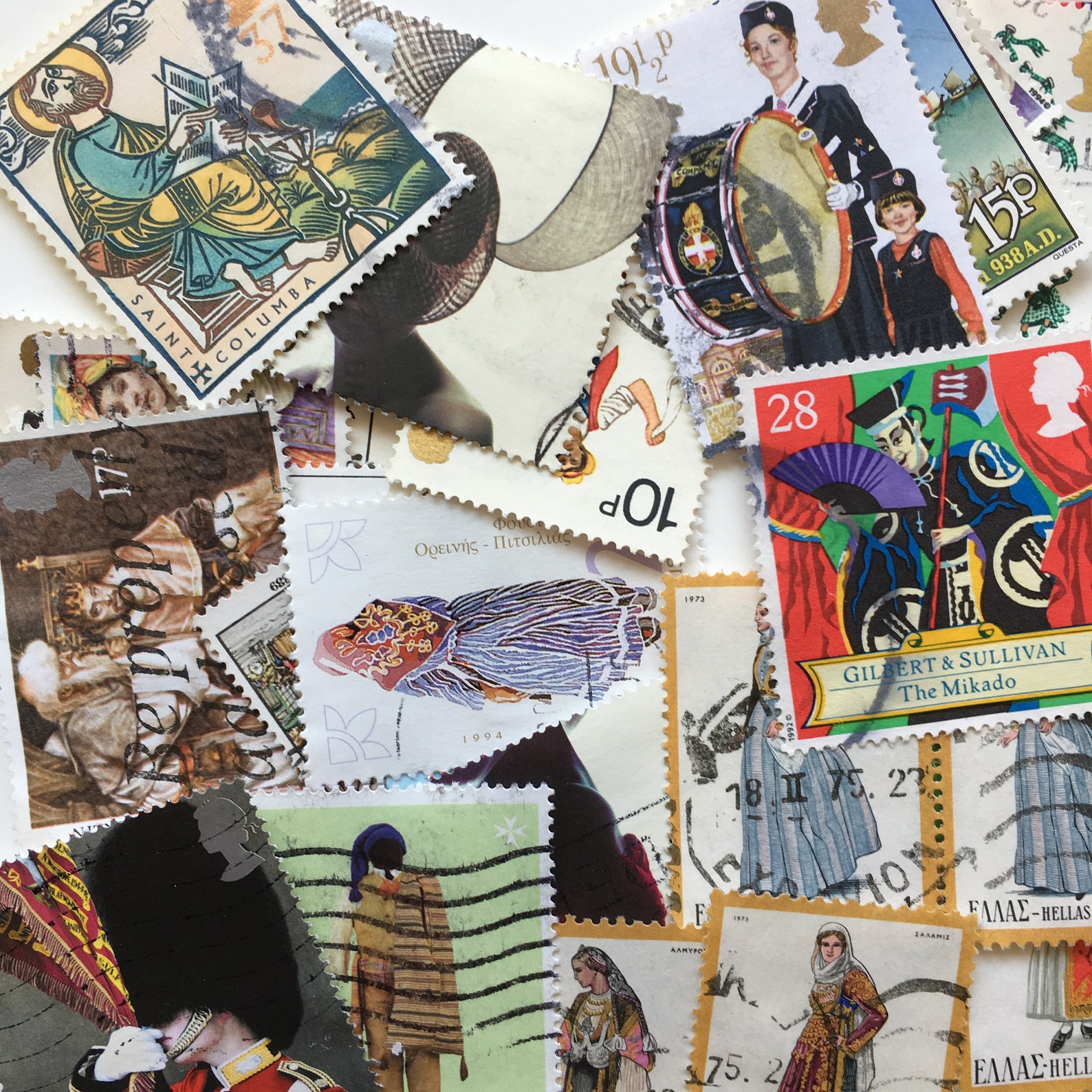 50 Costumes Fashion Vintage Postage Stamps All Different off - Etsy