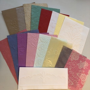 Sheets of Hand Embossed Assorted Papers, 20 Plus Embossed Packet ...