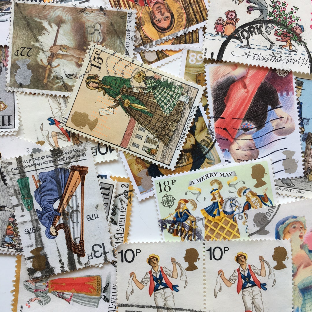 50 Costumes, Fashion, Vintage Postage Stamps All Different off Paper ...