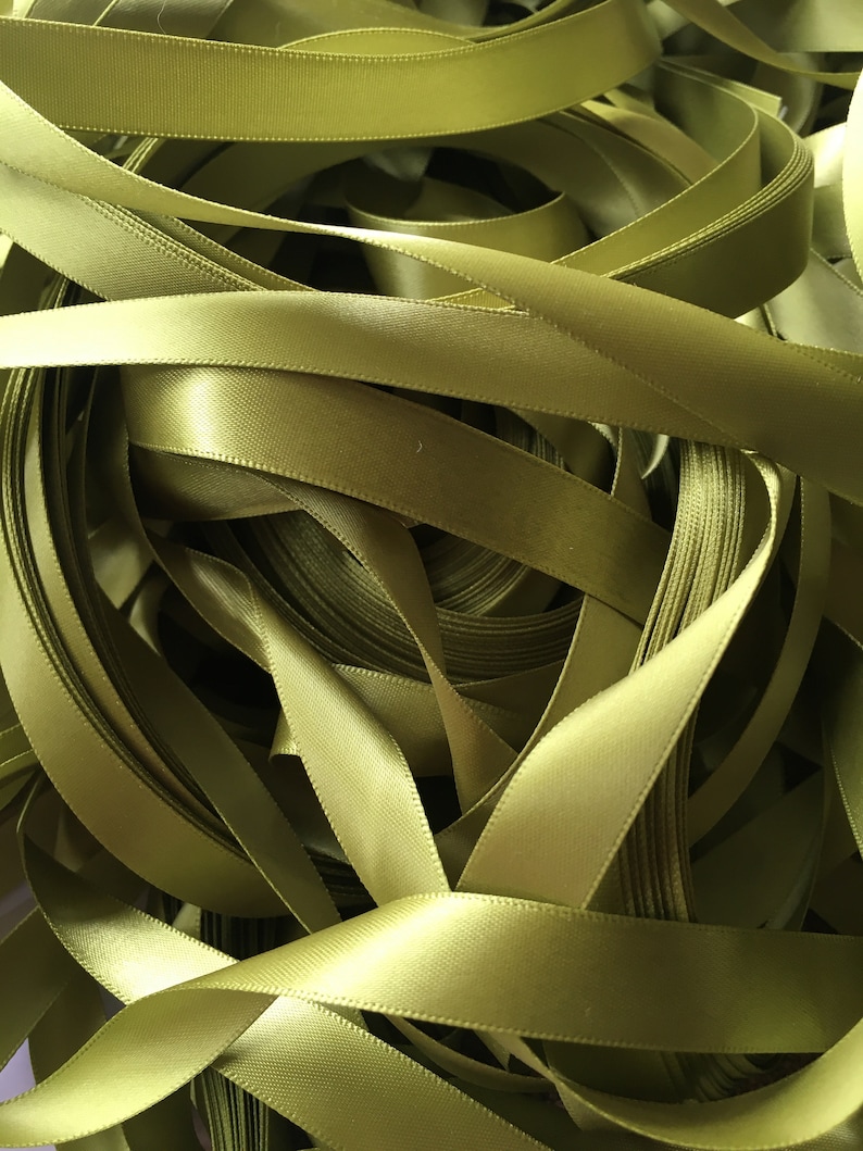 3 Meters OLIVE GREEN RIBBON Shiny Double-sided 7mm Wide - Etsy