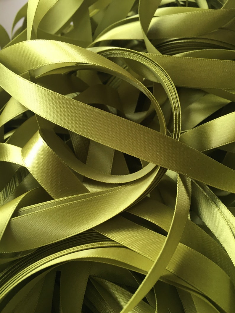 3 Meters OLIVE GREEN RIBBON Shiny Double-sided 7mm Wide - Etsy
