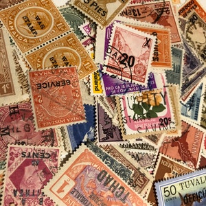 50 Vintage Over-printed Postage Stamps All Different off Paper for ...
