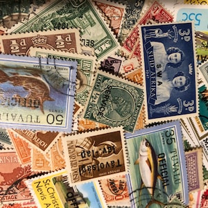 50 Vintage Over-printed Postage Stamps All Different off Paper for ...