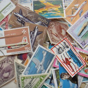 50 Aeroplane/s, Planes, Aviation, Air, Vintage Postage Stamps All ...