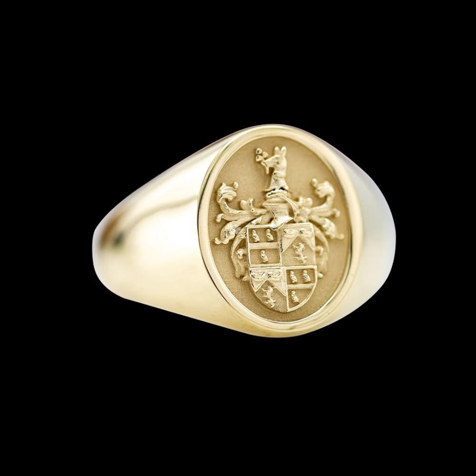 Gold Family Crest Signet Ring Family Rings Gold Signet Ring | Etsy