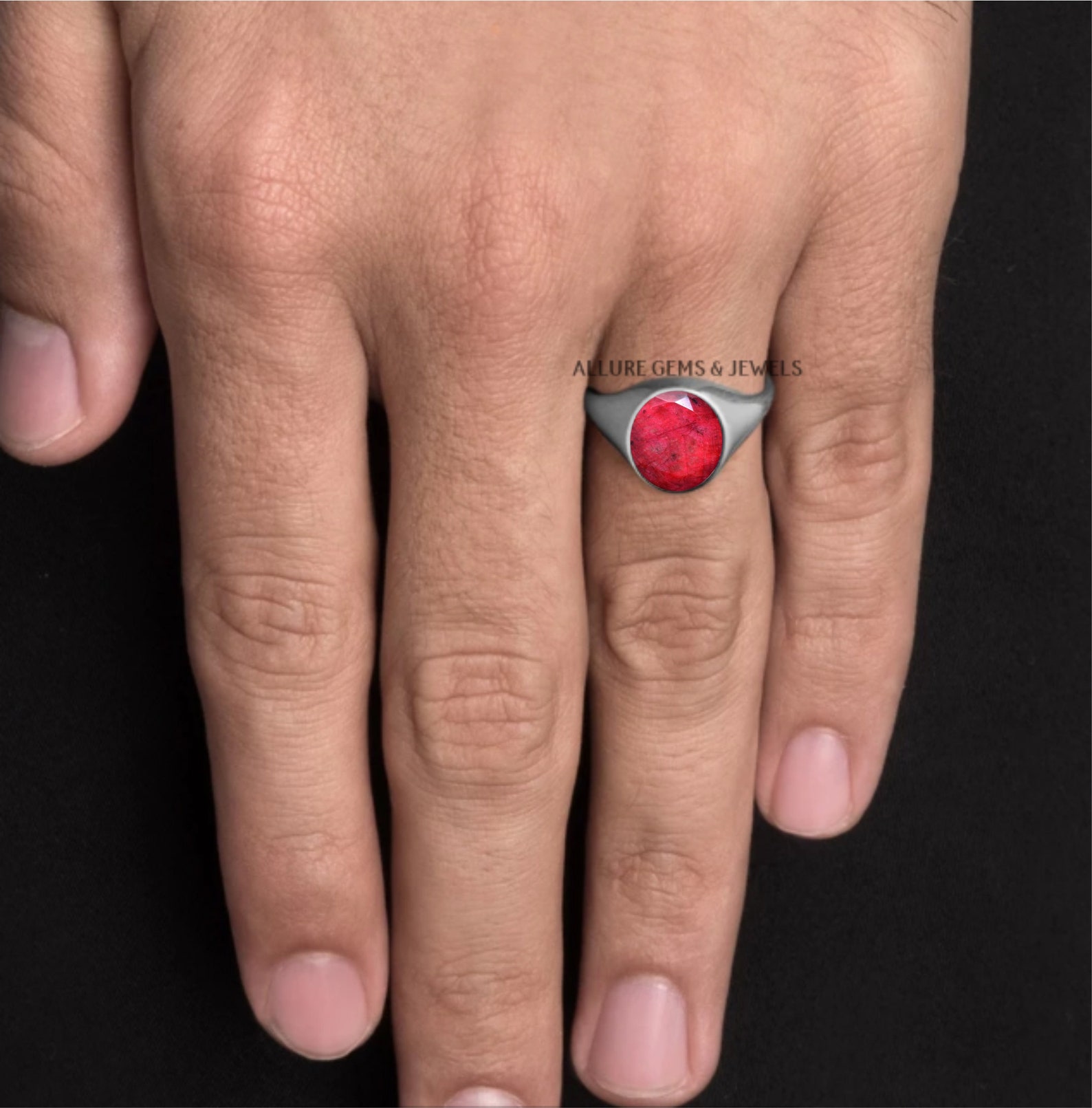 Mens Ruby Ring Natural Ruby Ring Raw Ruby Signet Ring | Etsy