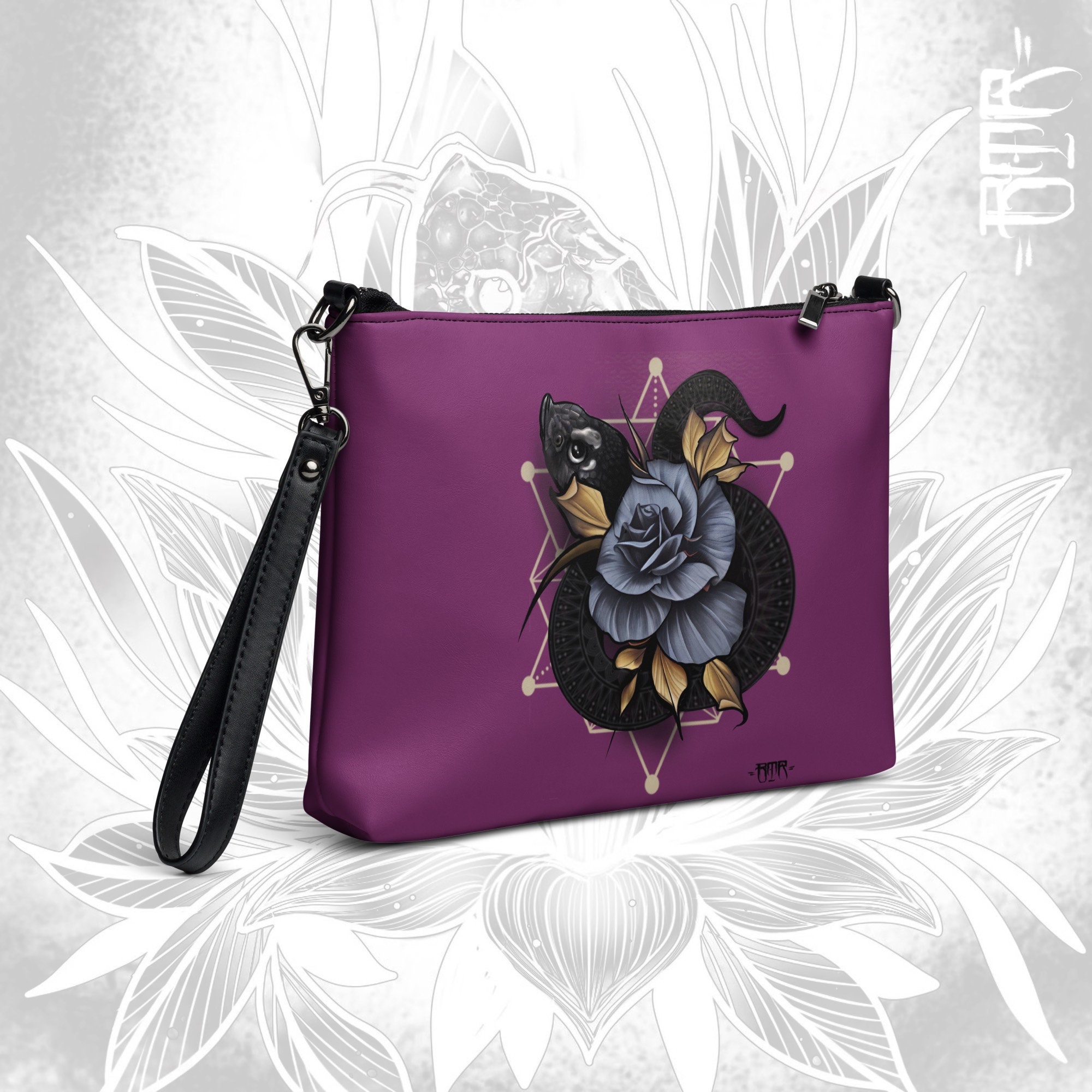 Purple Vegan Leather Hognose Snake Handbag | Hognose Snake Crossbody ...