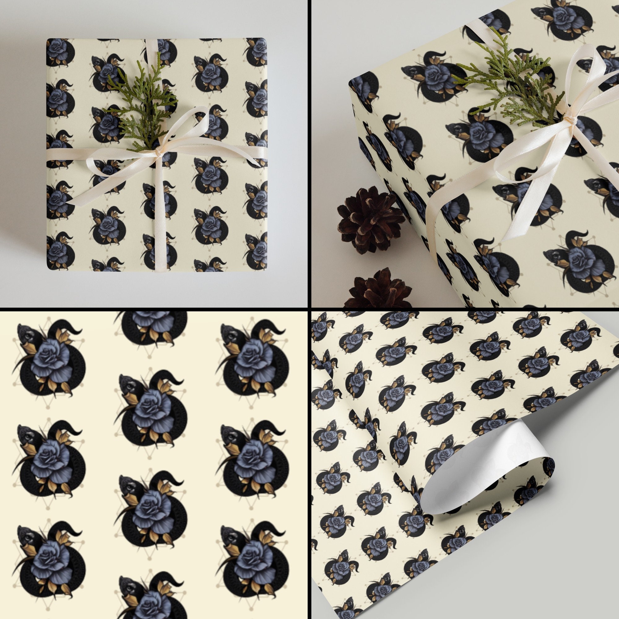 3 Hognose Snake Gift Wrapping Paper Sheets |hognose Snake Christmas ...