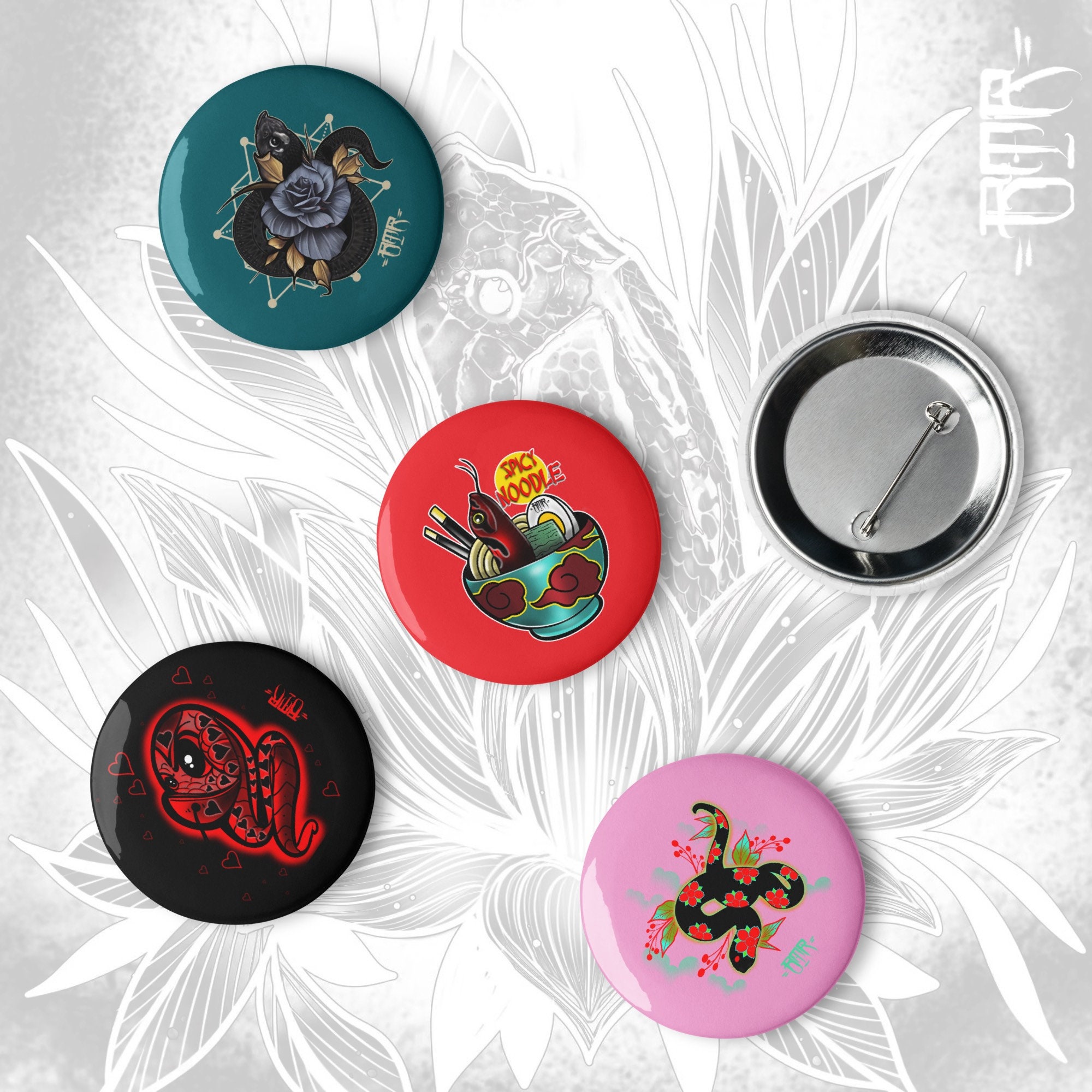 Hognose Snake Pin Set Snake Gift Snake Set of Pin Buttons for Backpack ...