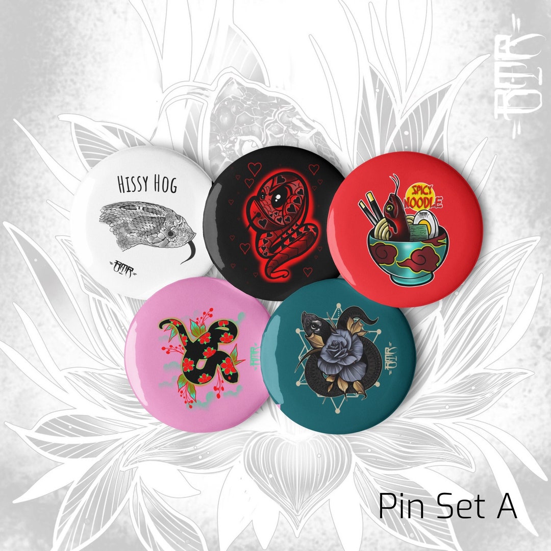 Hognose Snake Pin Set | Snake Gift | Snake Set of Pin Buttons for ...