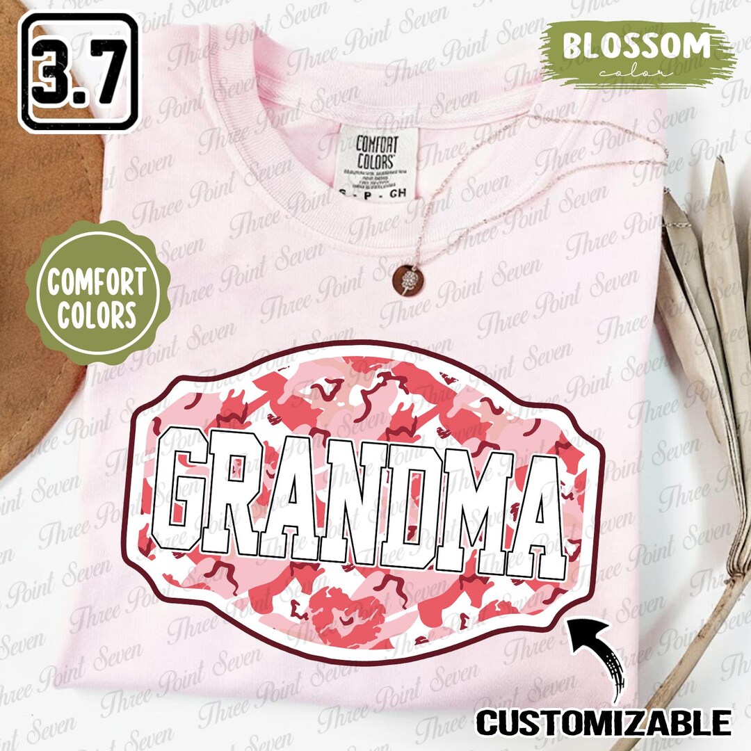 Personalized Camo Heart Grandma Comfort Colors® T-shirt, Grandma ...