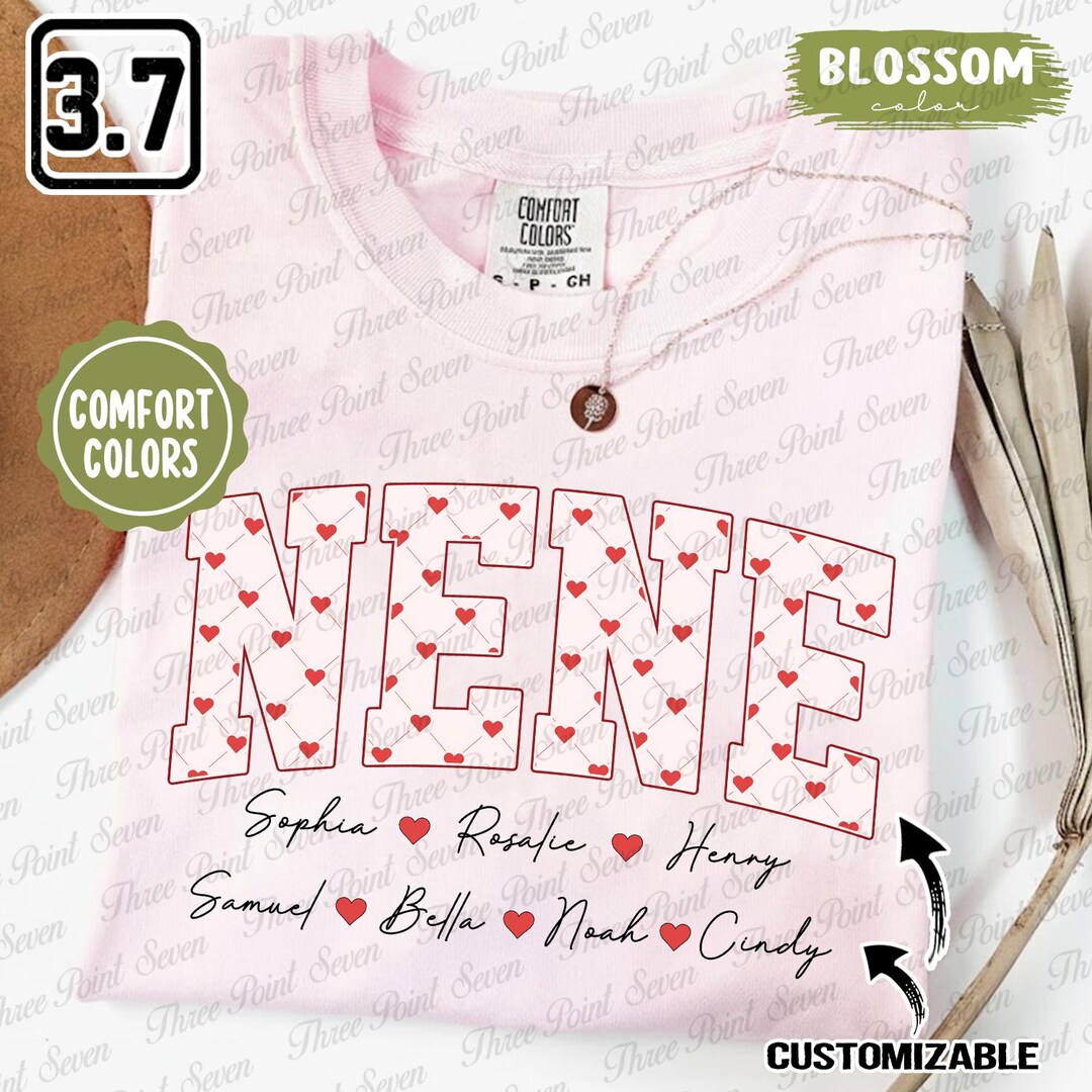 Personalized Nene Heart Comfort Colors® T-shirt, Dede Love Sweatshirt ...